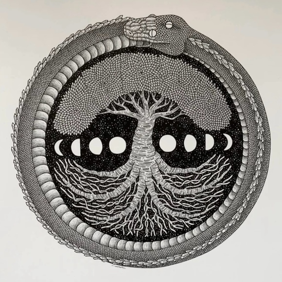 Jewelry | Moon Phase Sun Ouroboros Eternal Renewal Rebirth Crescent ...